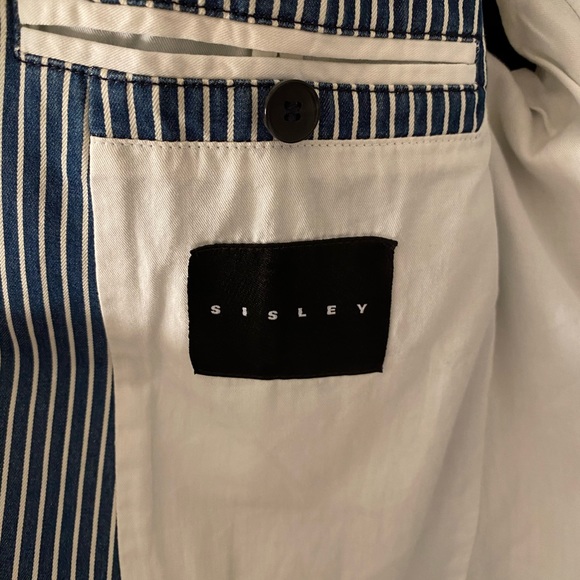 Sisley | Suits & Blazers | Sisley Mens Blue White Pinstripped Blazer ...